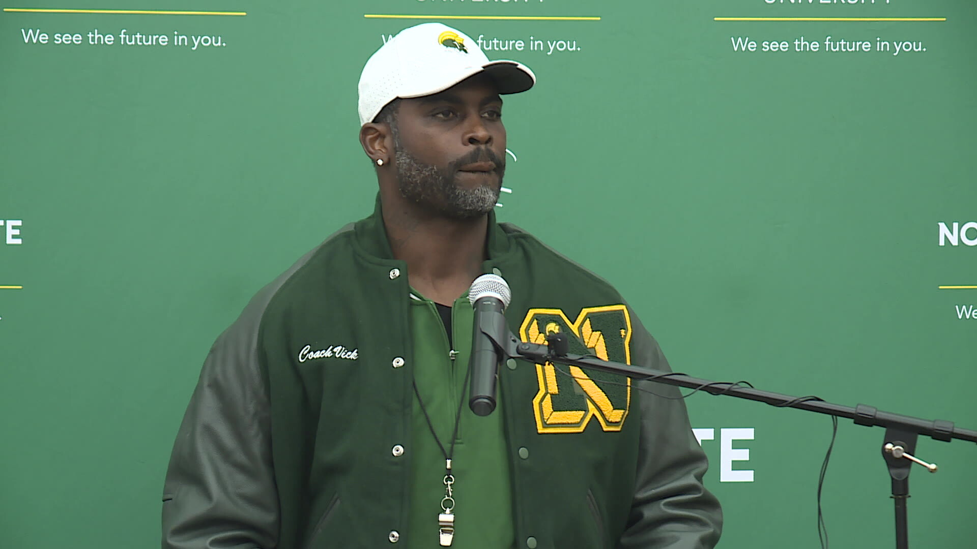 New NSU football coach Michael Vick addresses media – WAVY.com
