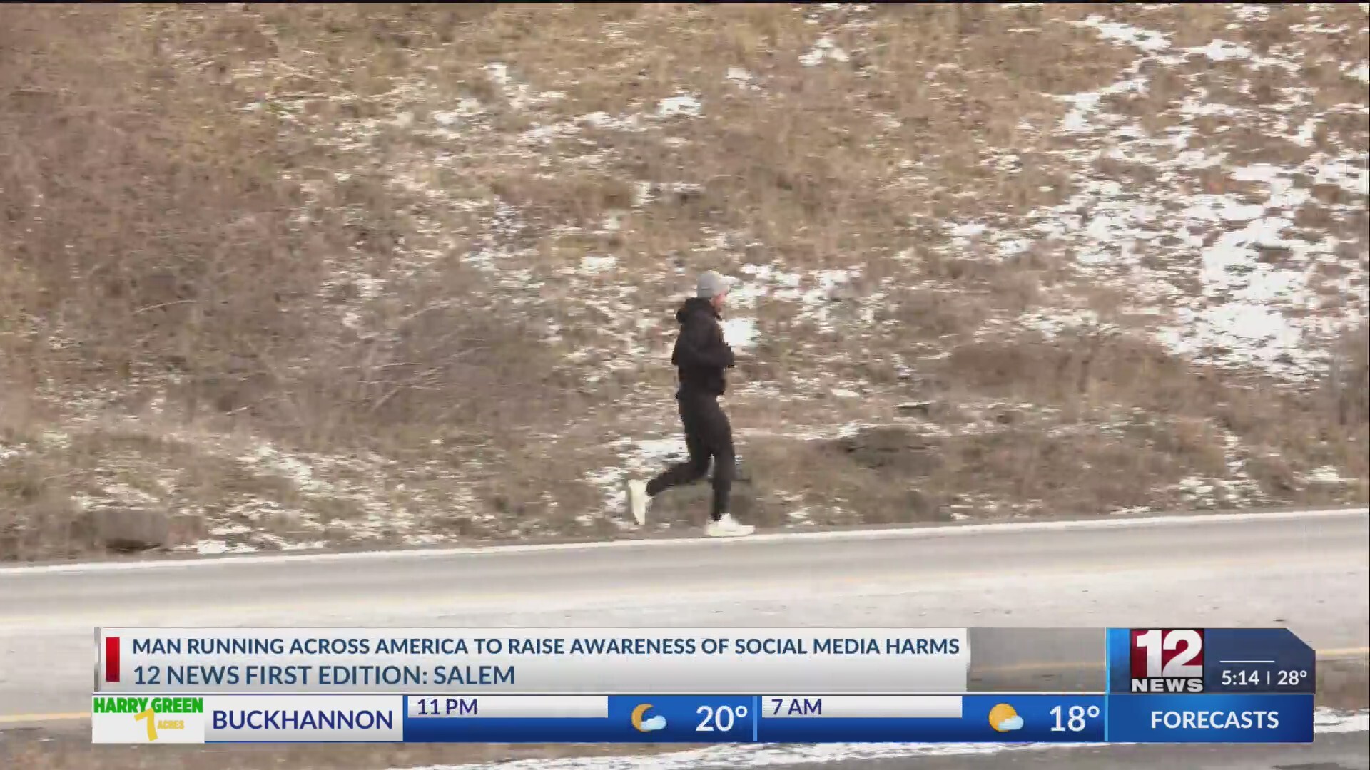 Man running coast-to-coast passes through north central West Virginia ...