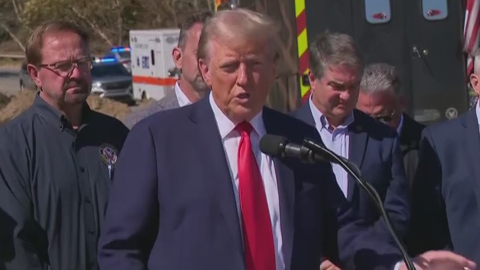 Trump promises to rebuild storm-damaged areas while surveying Helene ...