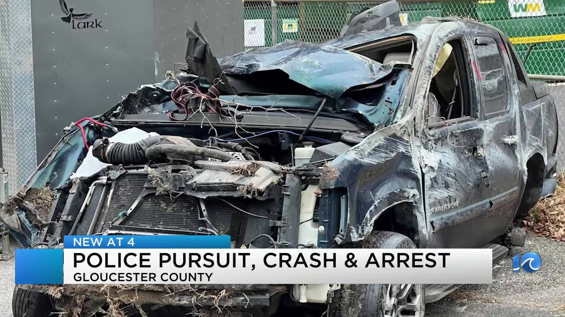 GCSO: Driver hits 111 mph in 2 county pursuit, crash, arrest – WAVY.com